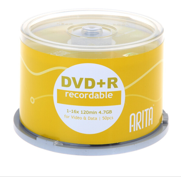 铼德(ARITA) e时代系列 DVD+R 16速4.7G 空白光盘/光碟/刻录盘 桶装50片